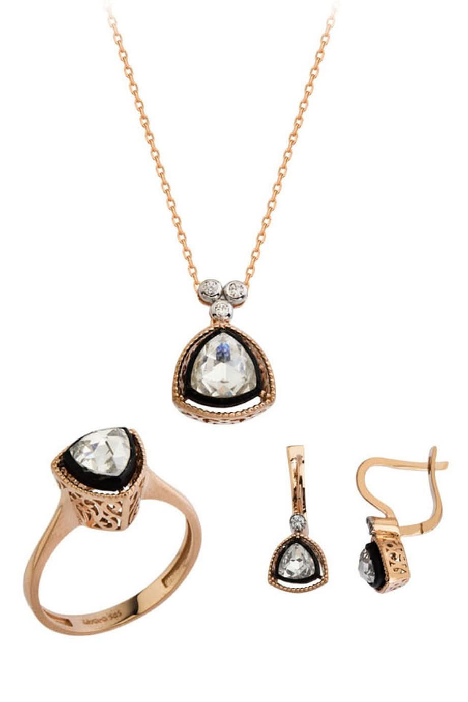 Altın Elmas Görünümlü Tektaş Mini Set – Tufanlar Kuyumculuk